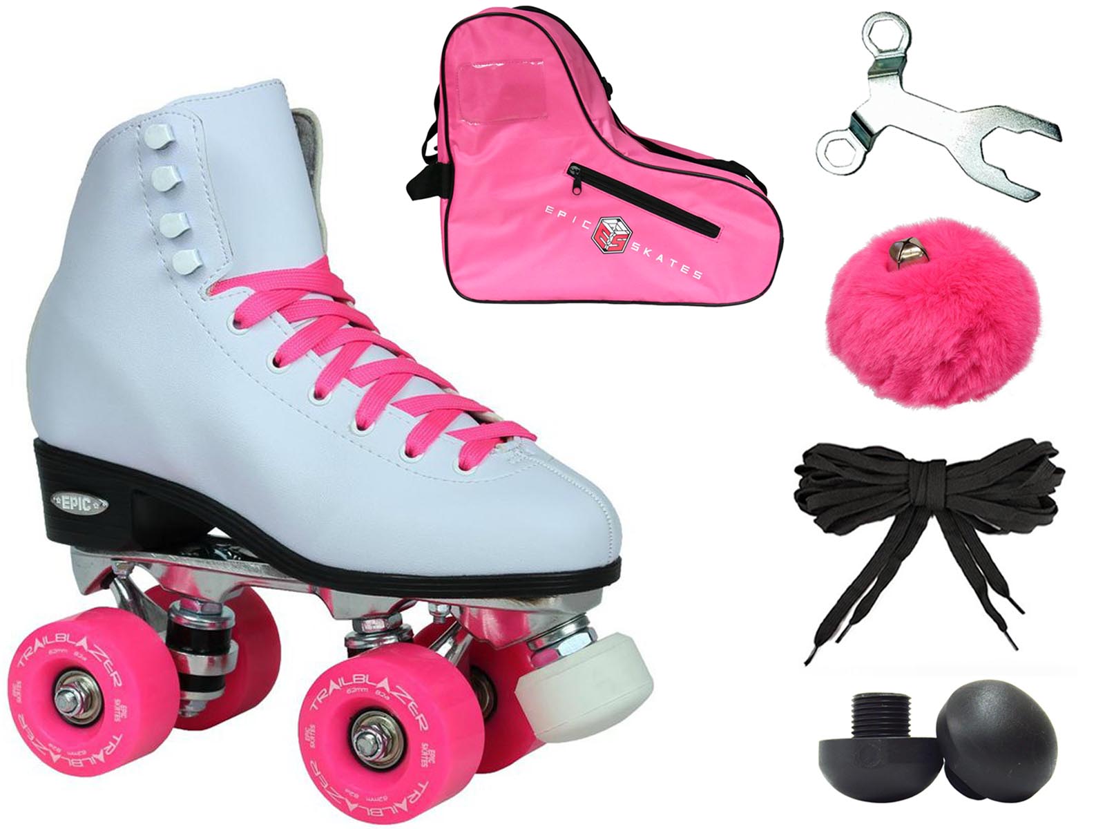 Epic Classic White & Pink Roller Skates Package – Epic Skates